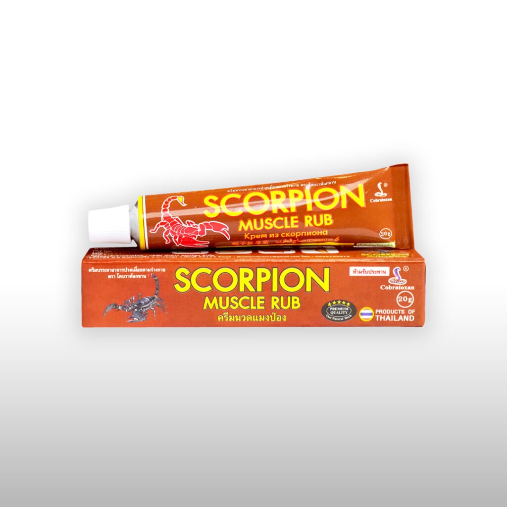 ครีมนวดแมงป่อง (Scorpion Muscle Rub) - Buakhao Herb