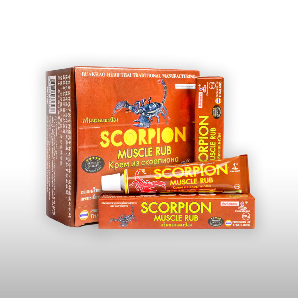 ครีมนวดแมงป่อง (Scorpion Muscle Rub) - Buakhao Herb